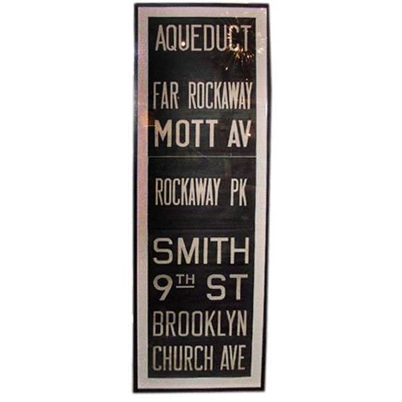Vintage New York Subway Sign in Custom Frame at 1stDibs