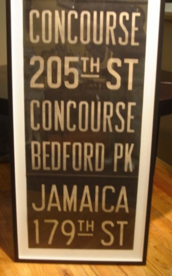 Vintage New York Subway Sign in Custom Frame--Washington Heights at 1stDibs