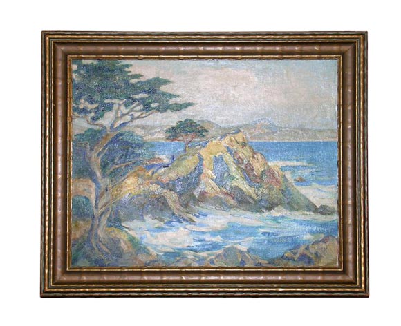 A STRIKING CALIFORNIA OIL PAINTING OF PEBBLE BEACH at 1stDibs