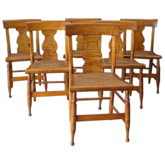 Tiger Maple Chairs at 1stDibs