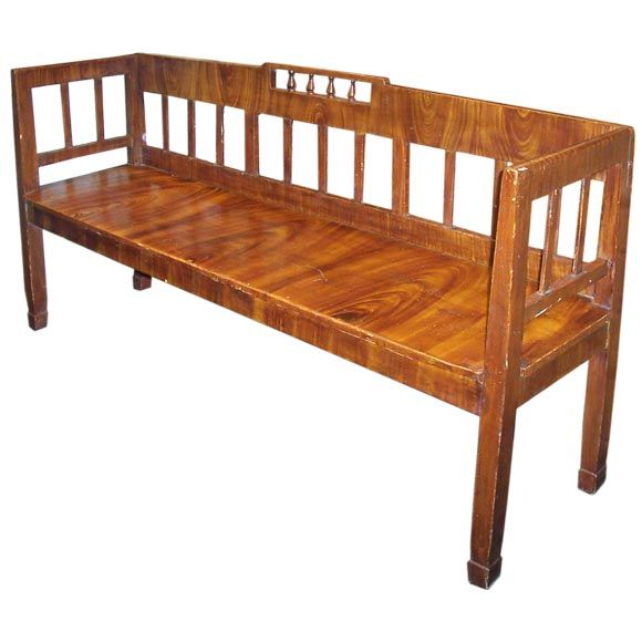 Antique Faux Grain-painted Bench at 1stDibs