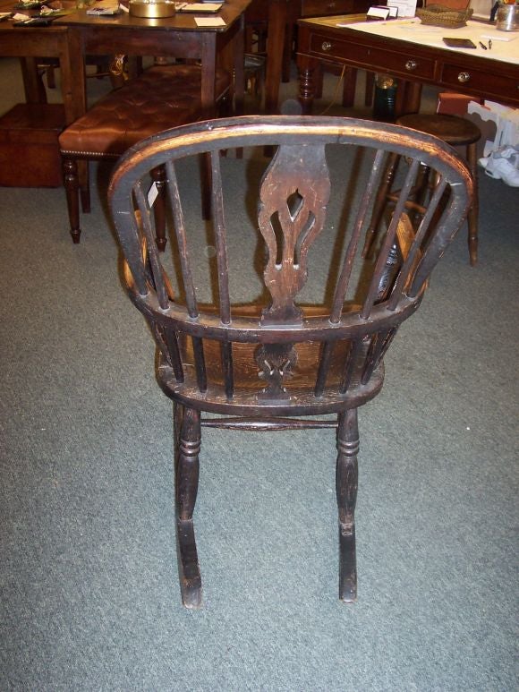 Antique Pierced Splat Back Windsor Rocker at 1stDibs