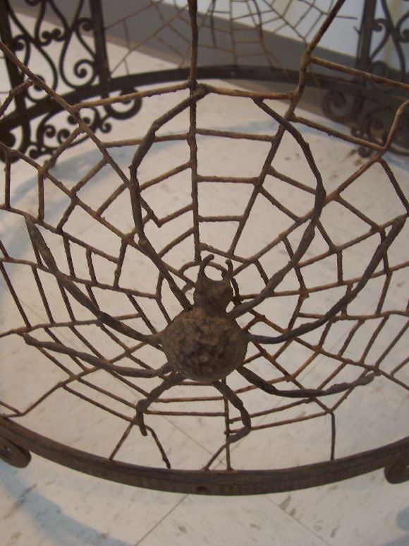 Decorative Metal Spider Table Base, Glass Top at 1stDibs
