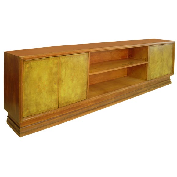 Custom Vladimir Kagan Leather Clad Cabinet at 1stDibs