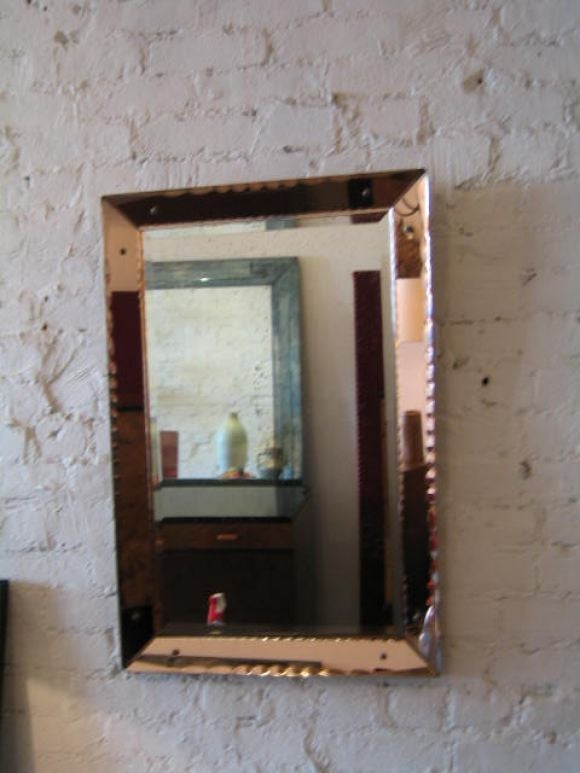 Mirror Framed by a Rose Colored Mirror at 1stDibs