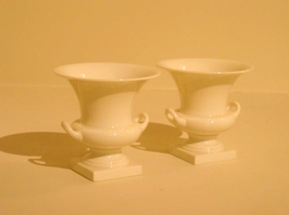 Pair of Lenox Bone Porcelain Urns at 1stDibs