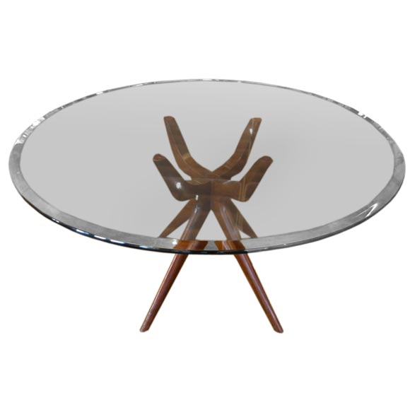 Italian 50s Glass Top Dining Table at 1stDibs