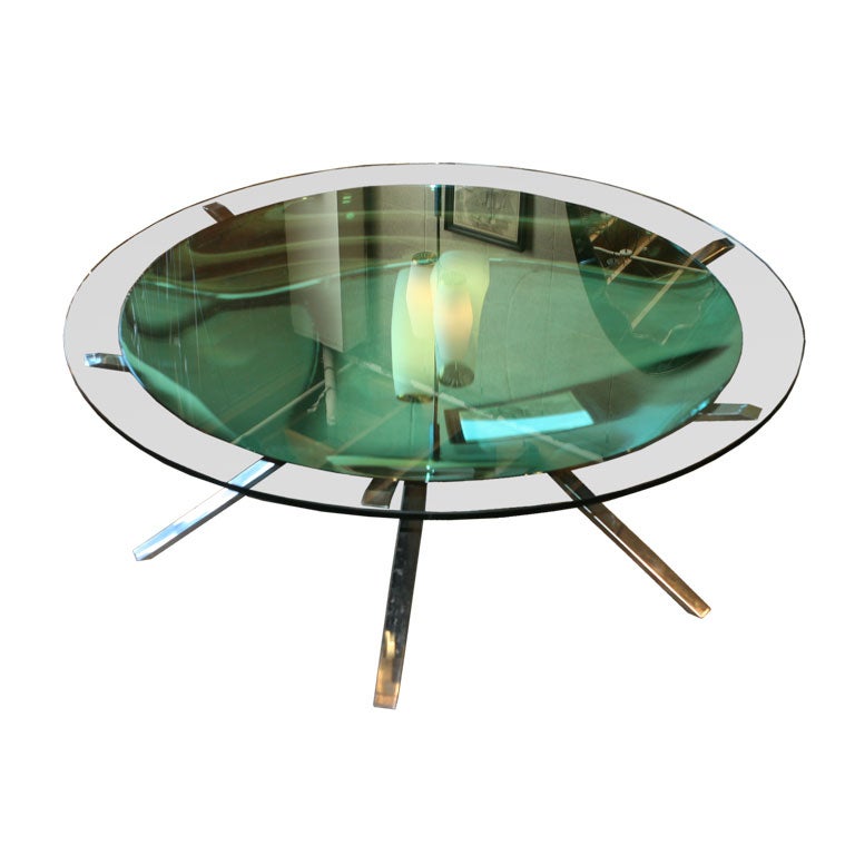Eccola's Custom Magnifying Lens Table w/ Stainless Base at 1stDibs
