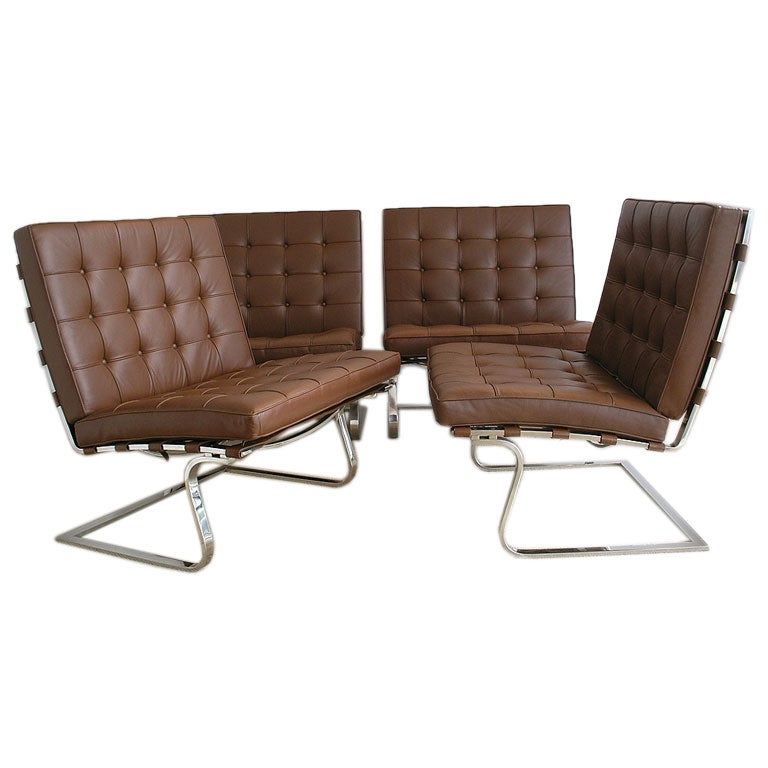 Set of Four "Tugendhat Chairs" Designed by Mies van der Rohe at 1stDibs