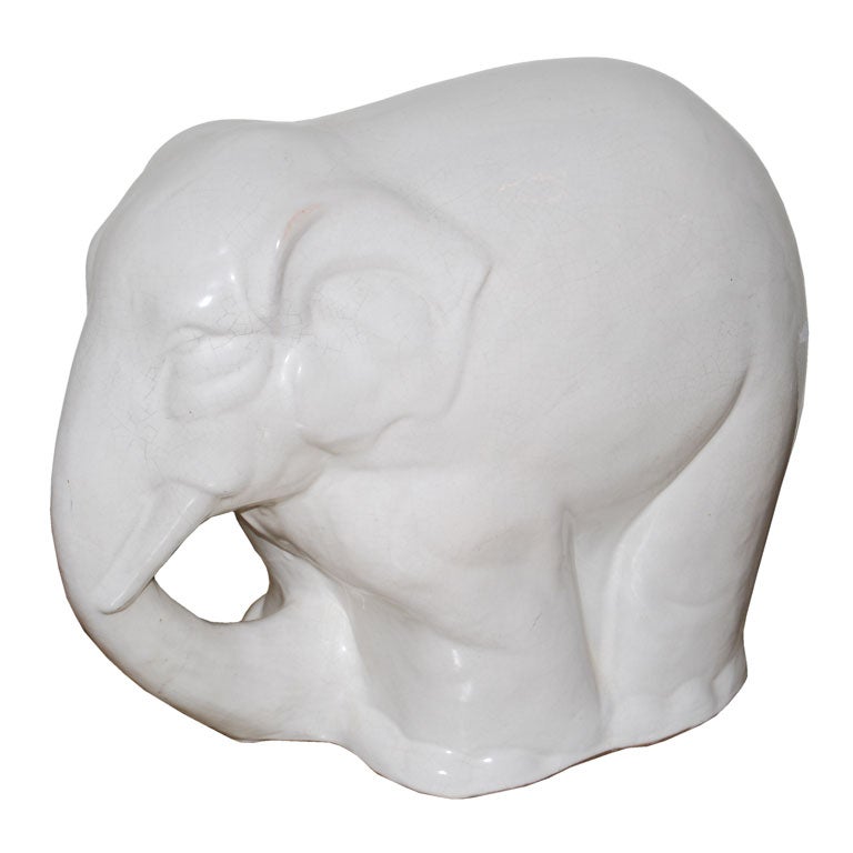 Large Italian Ceramic Elephant at 1stDibs
