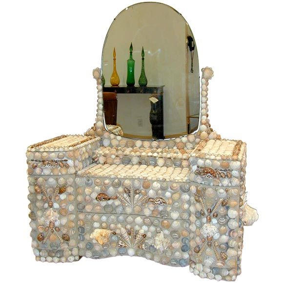 #1001 Unique Shell Covered Dressing Table (JUST REDUCED) at 1stDibs