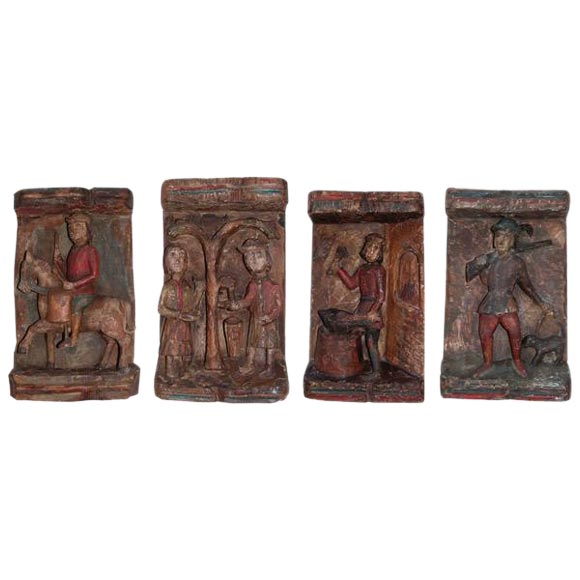 Set of Four Renaissance Carved Panels at 1stDibs