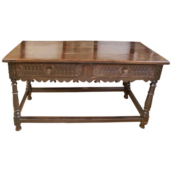English Baroque Oak Side Table For Sale at 1stDibs