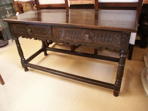 English Baroque Oak Side Table For Sale at 1stDibs