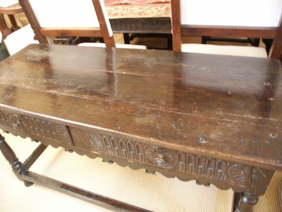 English Baroque Oak Side Table For Sale at 1stDibs