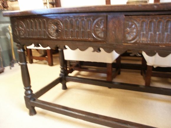 English Baroque Oak Side Table For Sale at 1stDibs