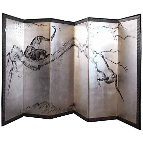Large Pair Of Japanese Monkey Screens at 1stDibs