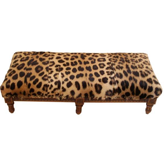 Late 19th C French Footstool In Leopard at 1stDibs