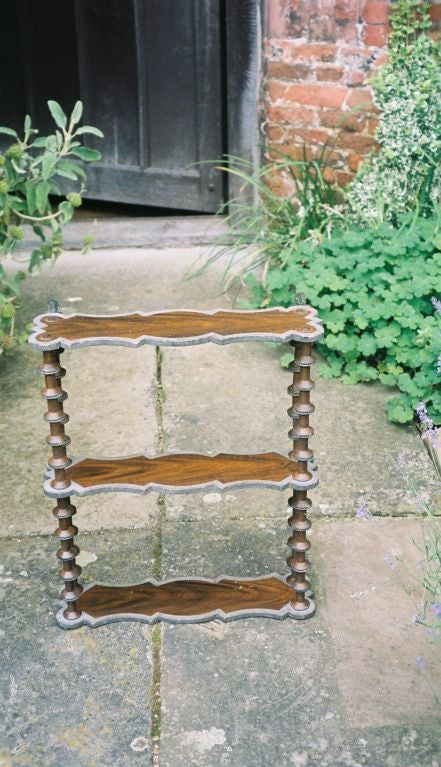 Painted Swedish Bobbin Turned Hanging Shelf Rack at 1stDibs