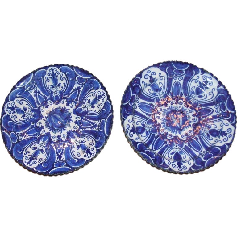 Pair of 18th Century Dutch delft plates at 1stDibs