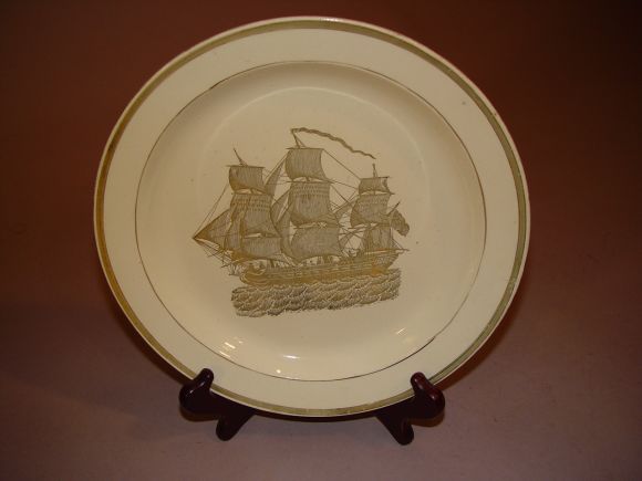 Transfer decorated Liverpool plate at 1stDibs