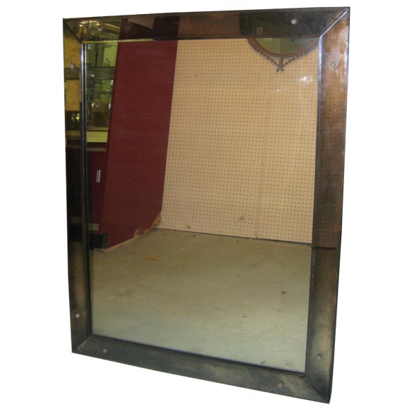 Grey Smoked Glass Mirror at 1stDibs