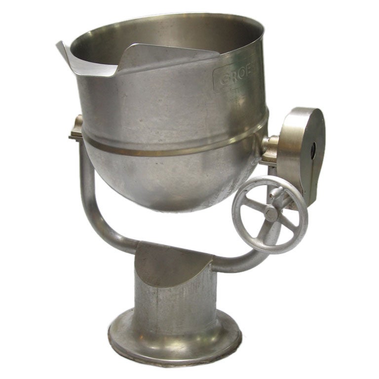 Large Stainless Steel Cauldron at 1stDibs