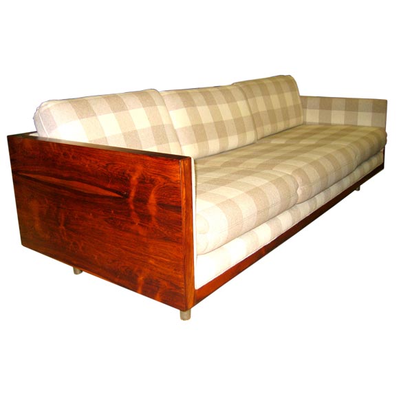 Milo Baughman Rosewood Coffin Sofa at 1stDibs