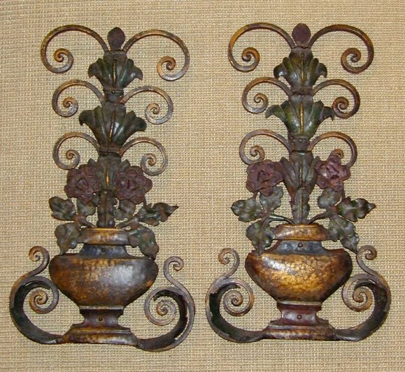 Pair of Wrought Iron Appliques at 1stDibs