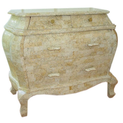 Exceptional Pair ;Venetian Marble Vaneered Bombe Commodes at 1stDibs