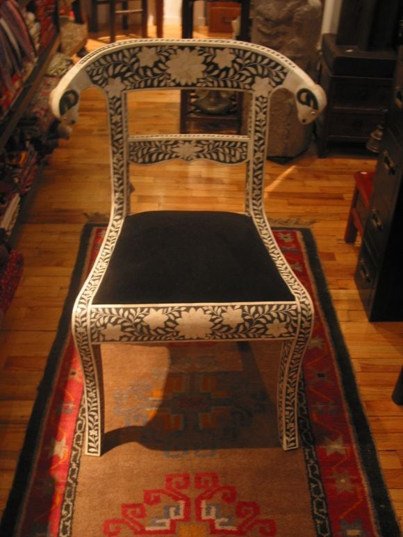 Ram's Head Rajasthani Bone-Inlaid Chairs at 1stDibs