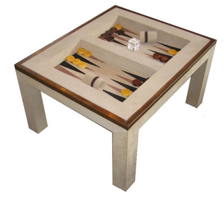 Suede Backgammon Table at 1stDibs