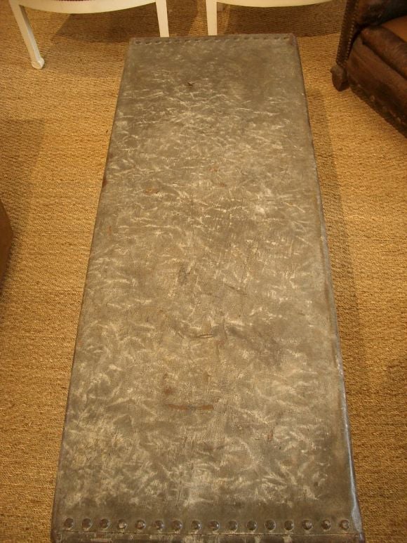 Galvanized and Riveted Metal Coffee Table at 1stDibs
