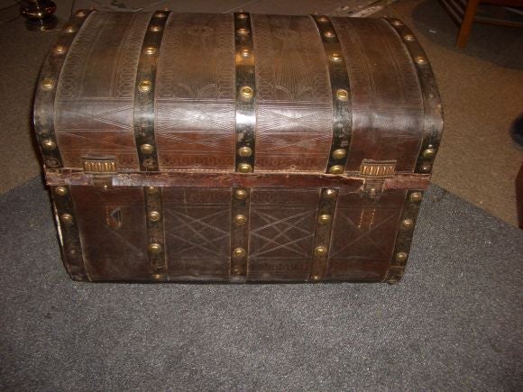 Emanuel Schaeffer Tooled Trunk at 1stDibs