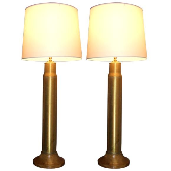 Pair of 43" WWII Artillery Shell Lamps at 1stDibs
