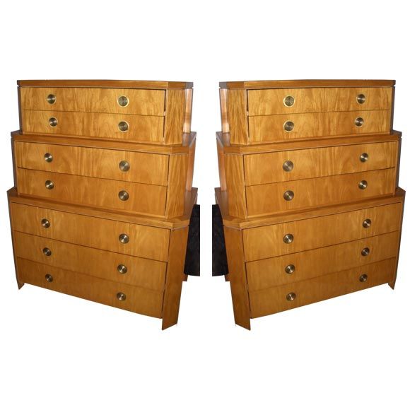 Pair of Baker Skyscraper Stacked Chests at 1stDibs