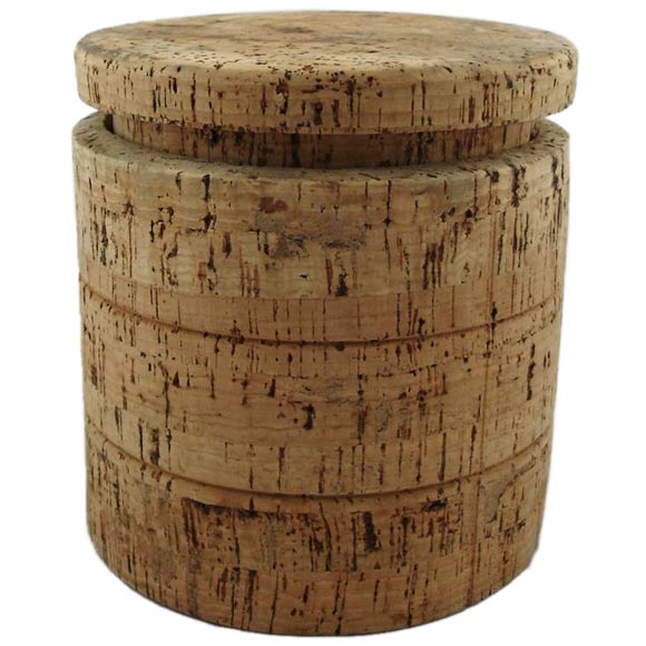 A Mid Century Solid Cork Ice Bucket with liner. at 1stDibs