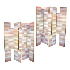 Parchment and Silverleaf Low Folding Screen For Sale at 1stdibs