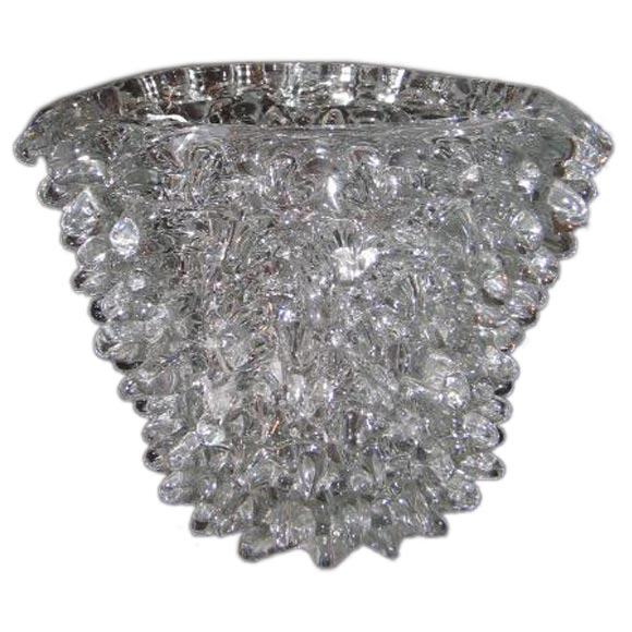 A Fabulous Clear Murano Glass "Spike" Vase at 1stDibs