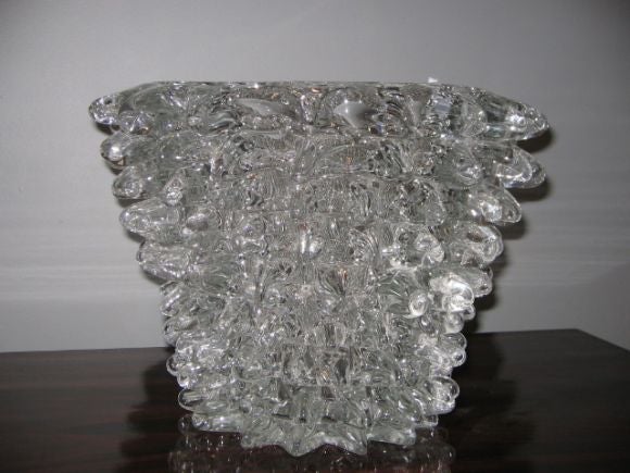 A Fabulous Clear Murano Glass "Spike" Vase at 1stDibs