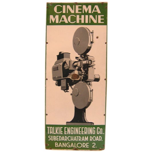 Porcelain Enamel Cinema Camera Sign at 1stDibs