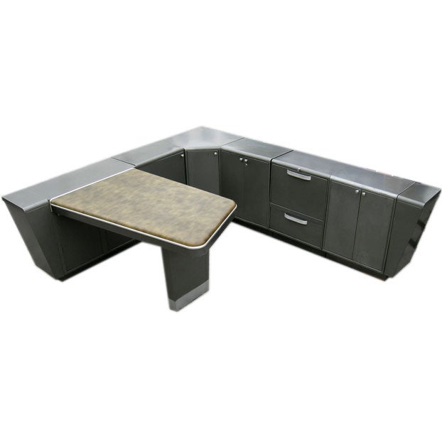 U. S. Navy Modular Painted Steel Desk at 1stDibs | modular steel desk ...
