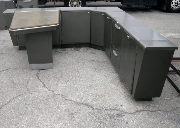 U. S. Navy Modular Painted Steel Desk at 1stDibs | modular steel desk ...