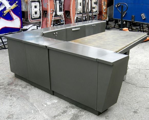 U. S. Navy Modular Painted Steel Desk at 1stDibs | modular steel desk ...