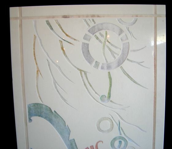 Art Deco Carved Vitrolite Glass Panel at 1stDibs