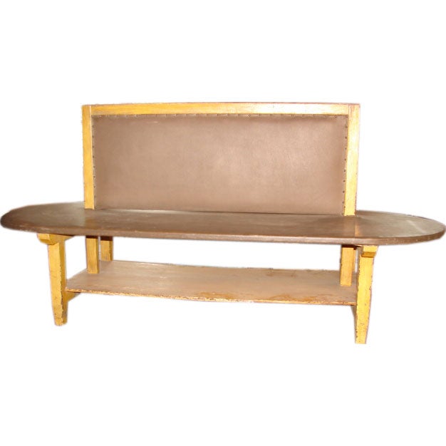 Double sided painted oval bench at 1stDibs