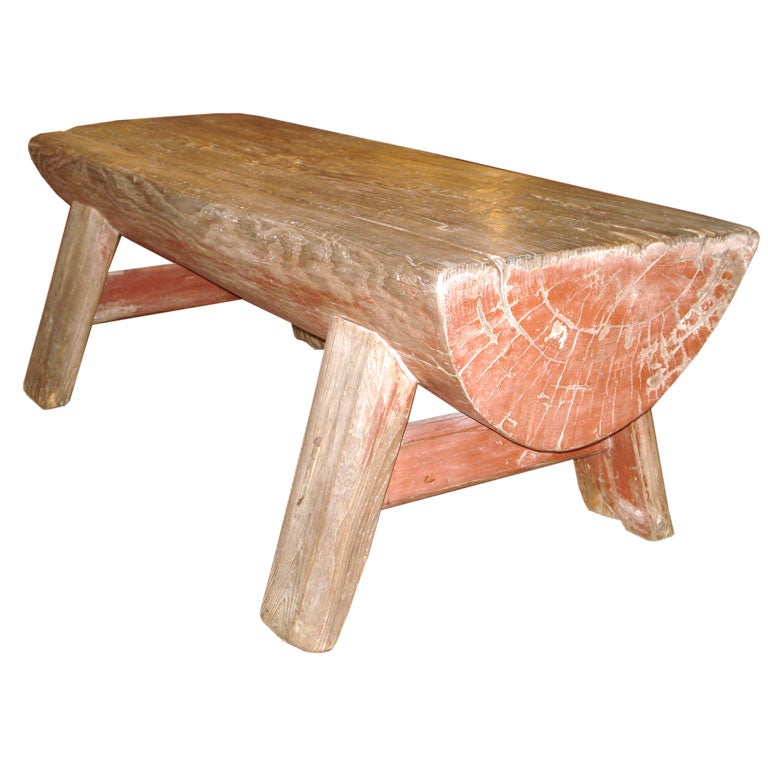 Chinese Log Bench/Table at 1stDibs
