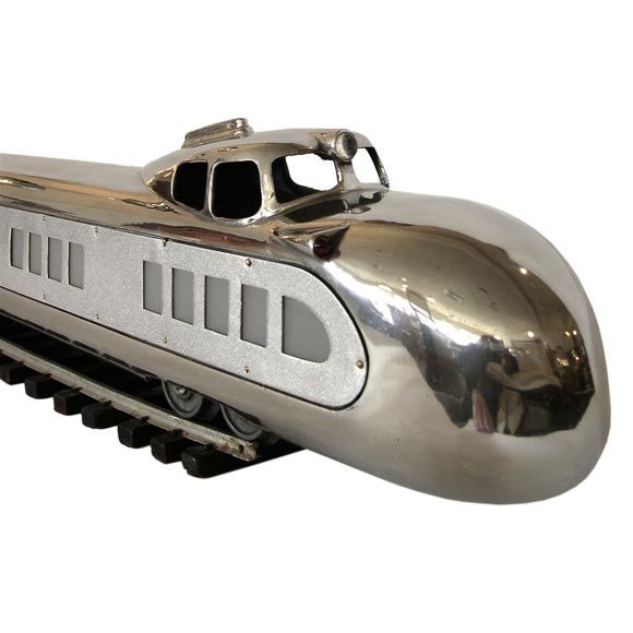 Huge 4 Car 1935 Light Up Streamline Aluminium Model Train at 1stDibs