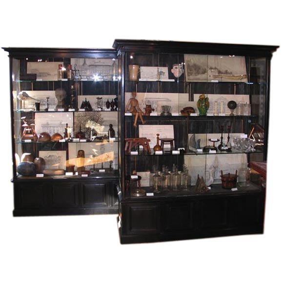 A Pair of Ebonized Display Cabinets at 1stDibs