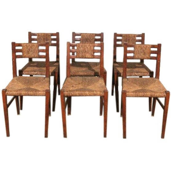 A Set of Six Small Stained Birch Chairs at 1stDibs